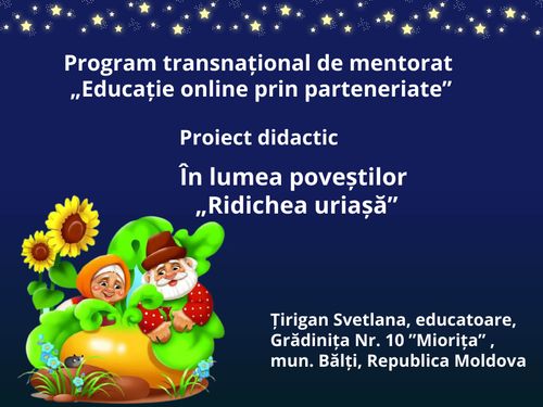 Book Creator | Proiect didactic ”În lumea poveștilor: Ridichea uriașă”