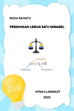 Book Creator | PERSAMAAN LINEAR SATU VARIABEL