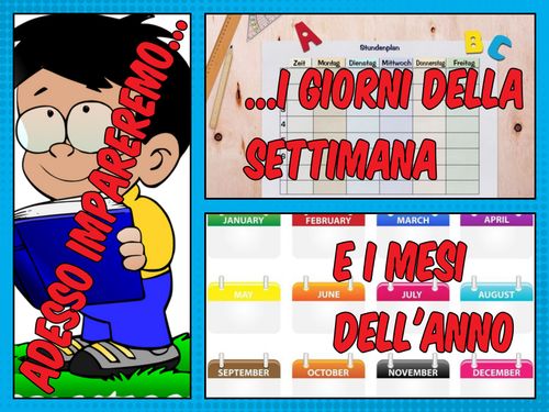 Book Creator | Giorni della settimana, mesi dell'anno