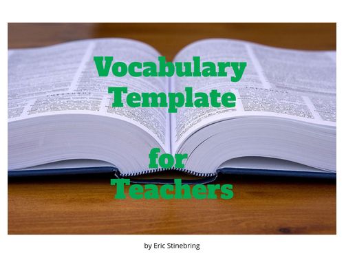 Book Creator | Vocabulary Template for Teachers