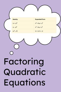 Book Creator | Factoring quadratic equations