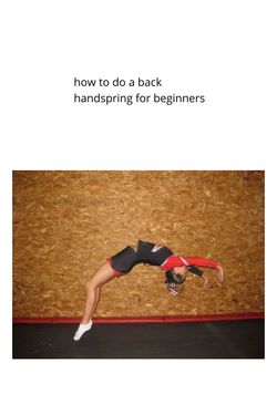 Book Creator | how to do a back handspring for beginners