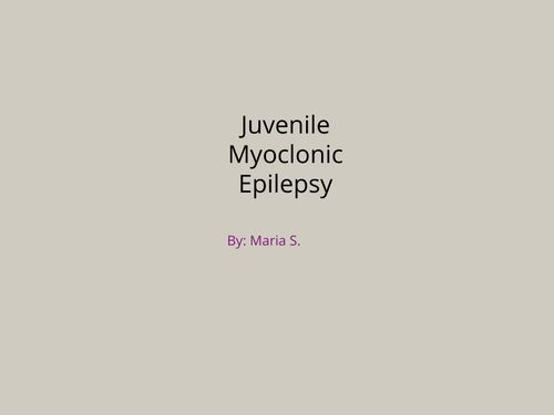 Book Creator | Juvenile Myoclonic Epilepsy