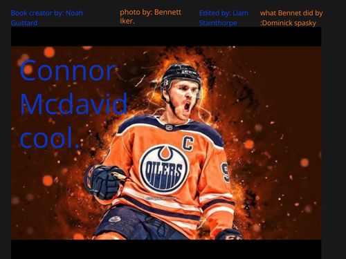 Book Creator | Connor mcdavid cool facts