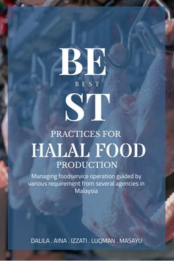 Book Creator | BEST PRACTICES FOR HALAL FOOD PRODUCTION