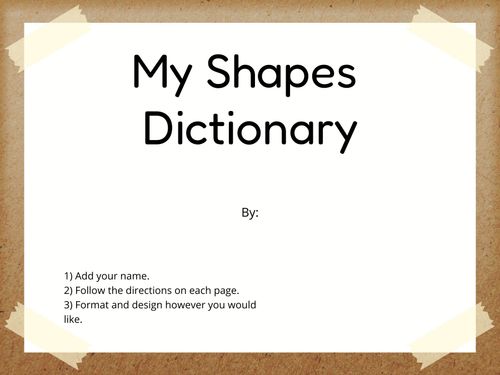 Book Creator | My Shapes Dictionary