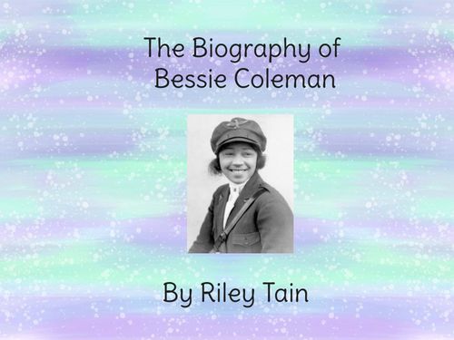 Book Creator | Biography of Bessie Coleman