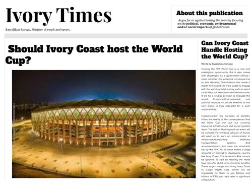 Book Creator | Could Ivory Coast Host The World Cup?