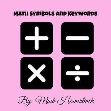 Book Creator | Math Symbols and Keywords