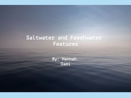 Book Creator | Saltwater and Freshwater Features