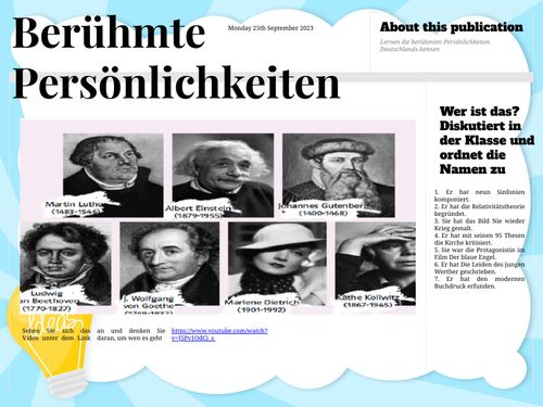 Book Creator | Berühmte Deutsche