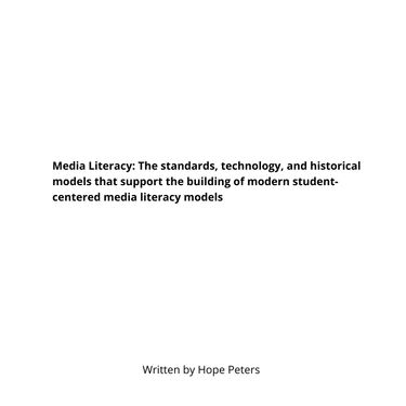 Book Creator | Media Literacy - Creating Models