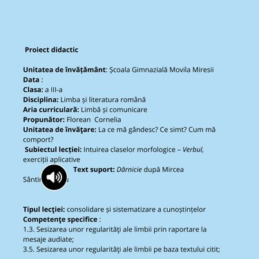 Book Creator | Verbul - Proiect didactic