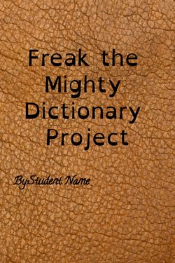 Book Creator | Freak the Mighty Dictionary