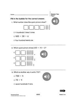 Book Creator | Go Math 2nd Grade - Module 2 Test