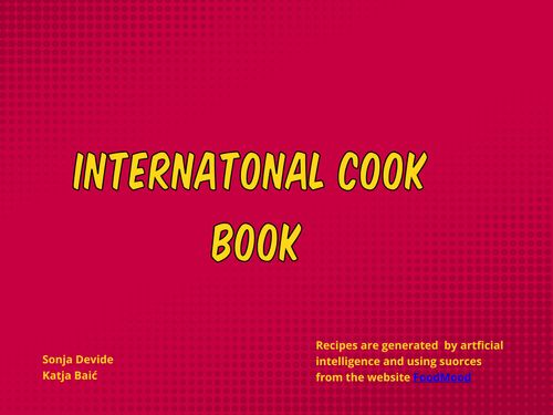 Book Creator | International CookBook