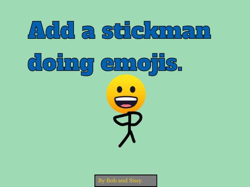 Book Creator | Add a stickman doing emojis.
