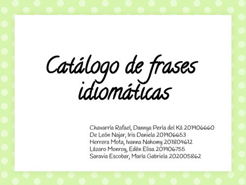 Book Creator | Catálogo de frases idiomáticas