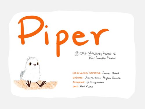 Book Creator | PIPER the tale