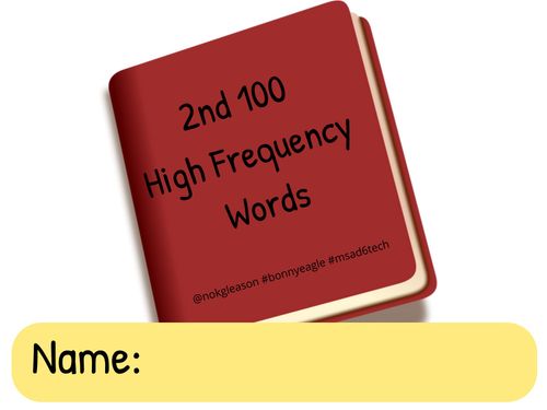 Book Creator | 2nd 100 High Frequency Words
