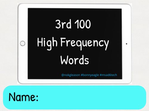 Book Creator | 3rd 100 High Frequency Words