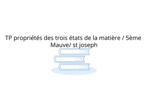 Book Creator | TP propriétés des trois états de la matière / 5ème Mauve ...