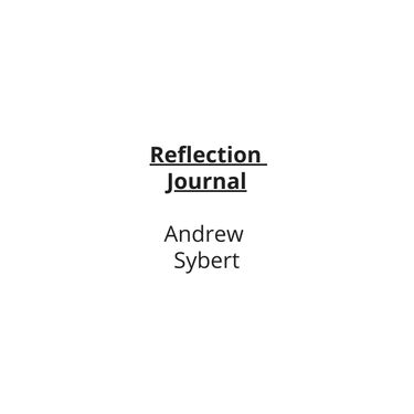 Book Creator | Reflection Journal