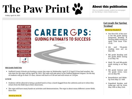 Book Creator | #4 The Paw Print Newspaper new