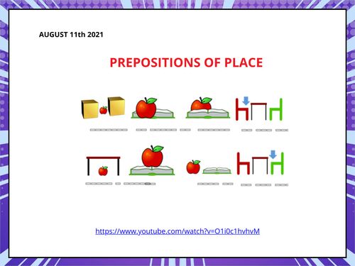 Book Creator | PREPOSITIONS OF PLACE