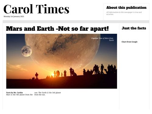 Book Creator | Mars Earth