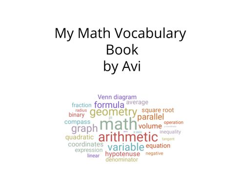 Book Creator | Math Vocabulary Book