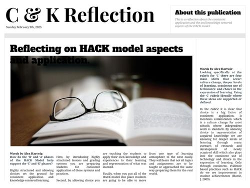 Book Creator | C & K reflection