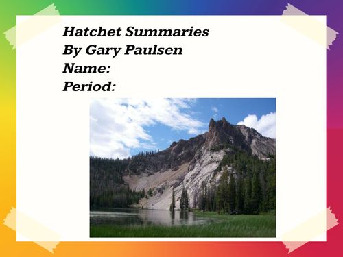 Book Creator | Hatchet Summaries Period 2