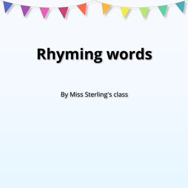 Book Creator | Rhyming words