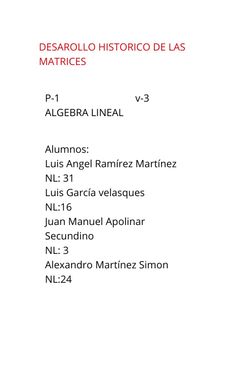 Book Creator | Desarrollo histórico de las matrices