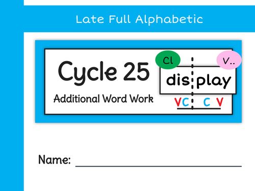 Book Creator | Late Full Alphabetic- Cycle 25- Additional Word Work