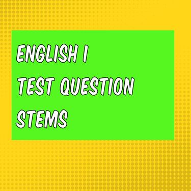 Book Creator | English I Test Question Stems