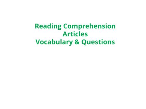 Book Creator | Articles & Comprehension Questions