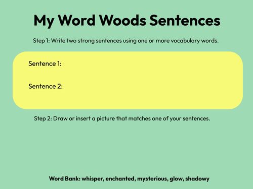 Book Creator | My Word Woods Sentences