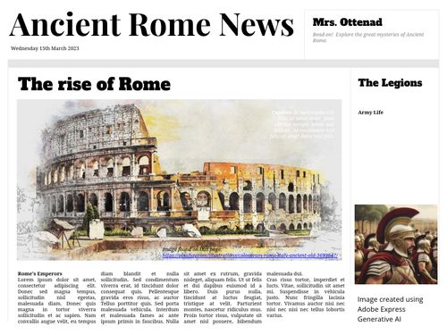Book Creator | Example 6th grade Newspaper Ancient Rome