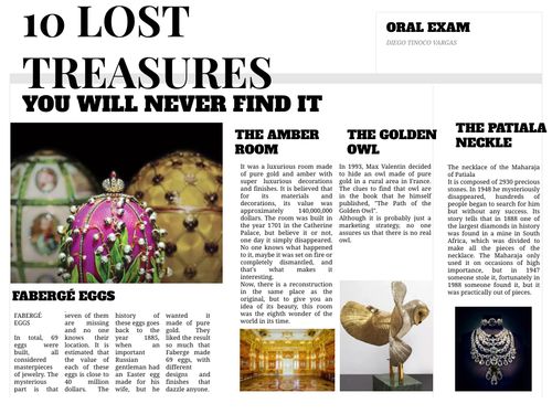 Book Creator | TOP 10 LOST TREASURES