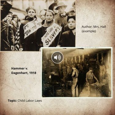 Book Creator | Supreme Court Case Hammer v. Dagenhart