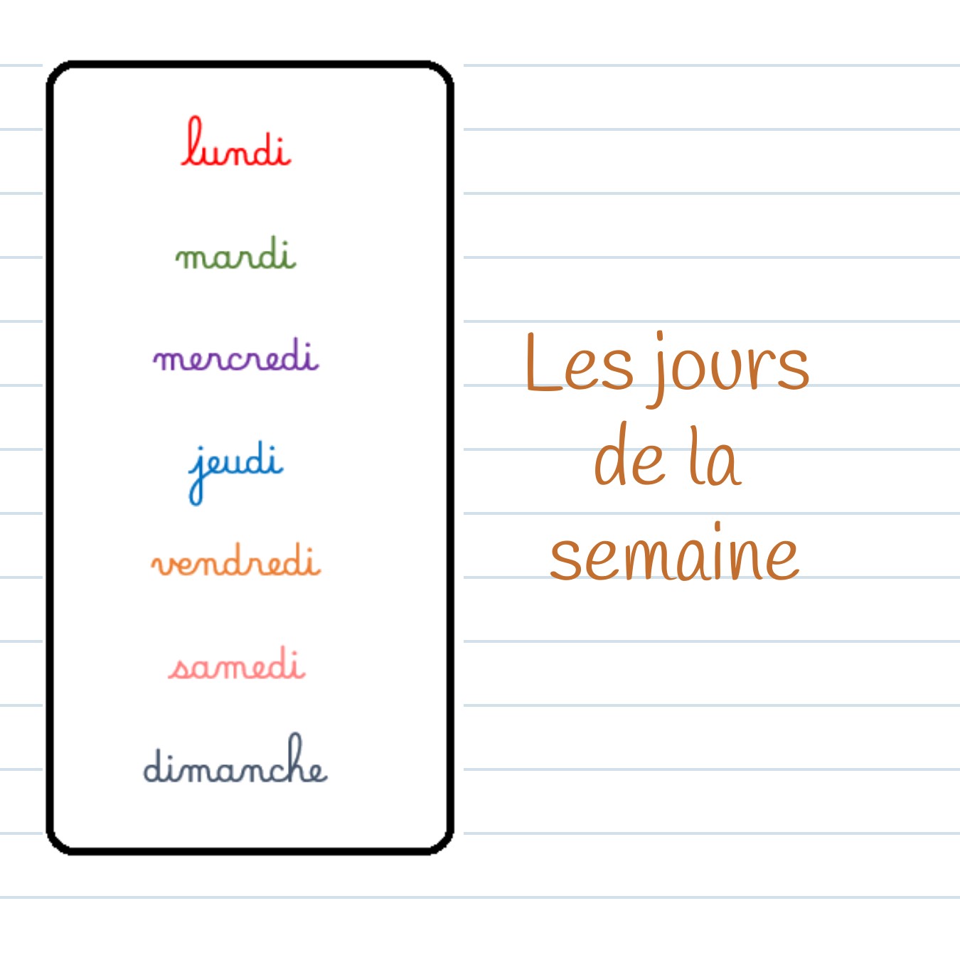 Book Creator - Les jours de la semaine