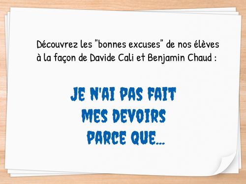 Book Creator | Je n'ai pas fait mes devoirs parce que...