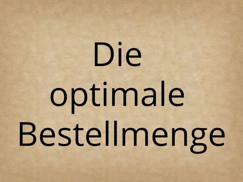 Book Creator | Optimale Bestellmenge