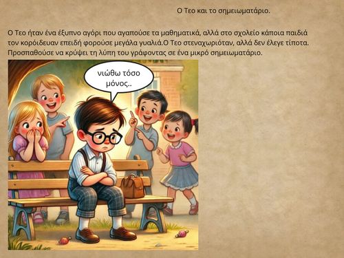 Book Creator | Ο Τεο και το σημειωματαριο