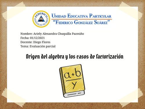 Book Creator | Origen del algebra y los casos de factorizacion