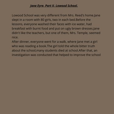 Book Creator | Jane Eyre, Part II, Lowood School.
