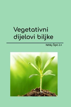 Book Creator | Vegetativni dijelovi biljke