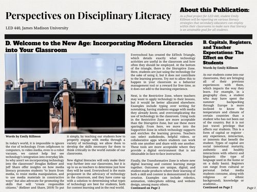 Book Creator | Perspectives on Disciplinary Literacy